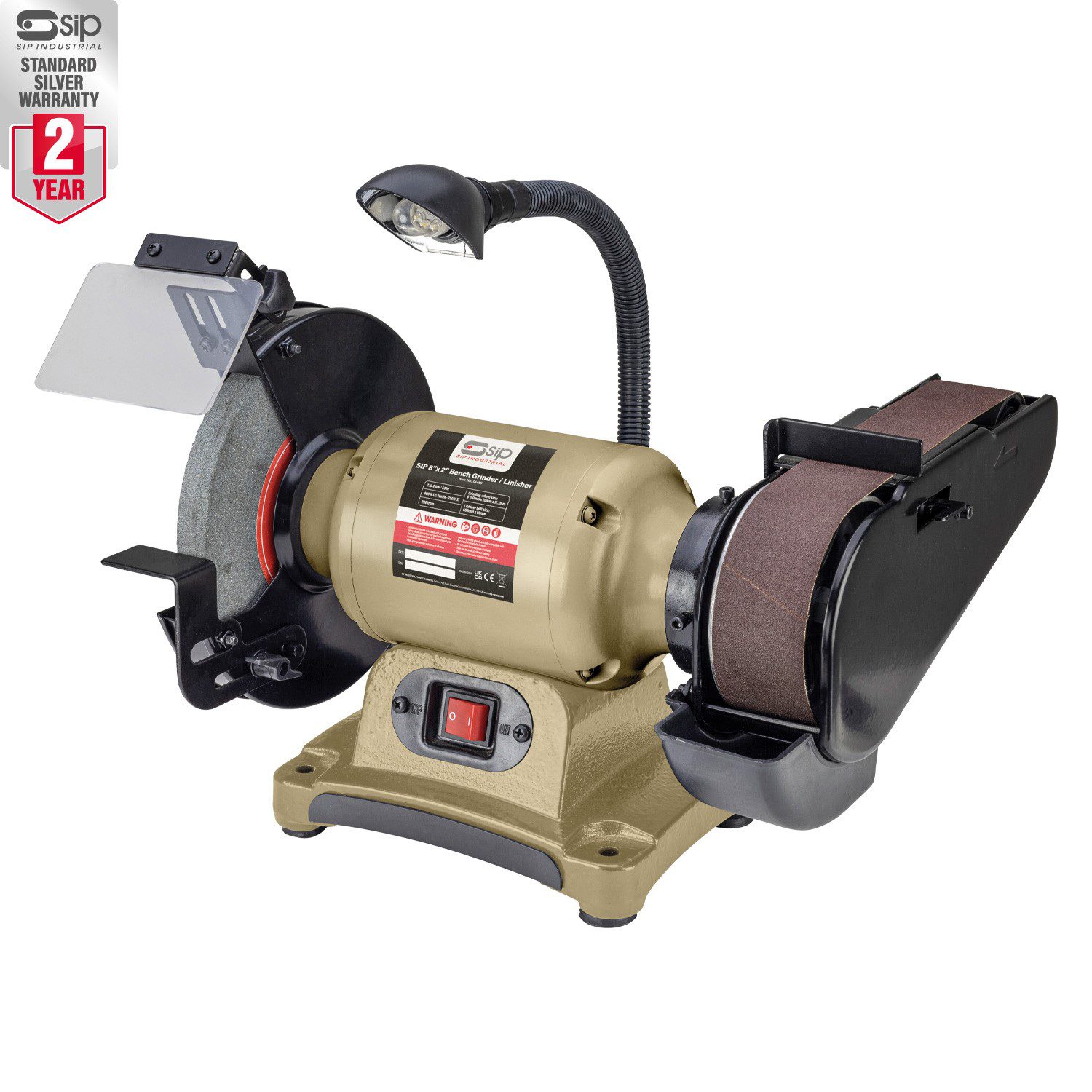 SIP 01459 8" x 2" Bench Grinder / Linisher | Poolewood